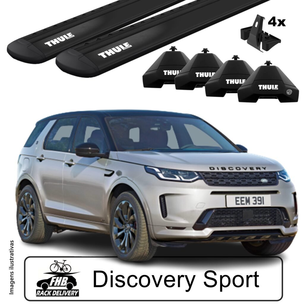 Rack Thule Wingbar Black para Discovery Sport 22/23 C/ Teto Panorâmico ...